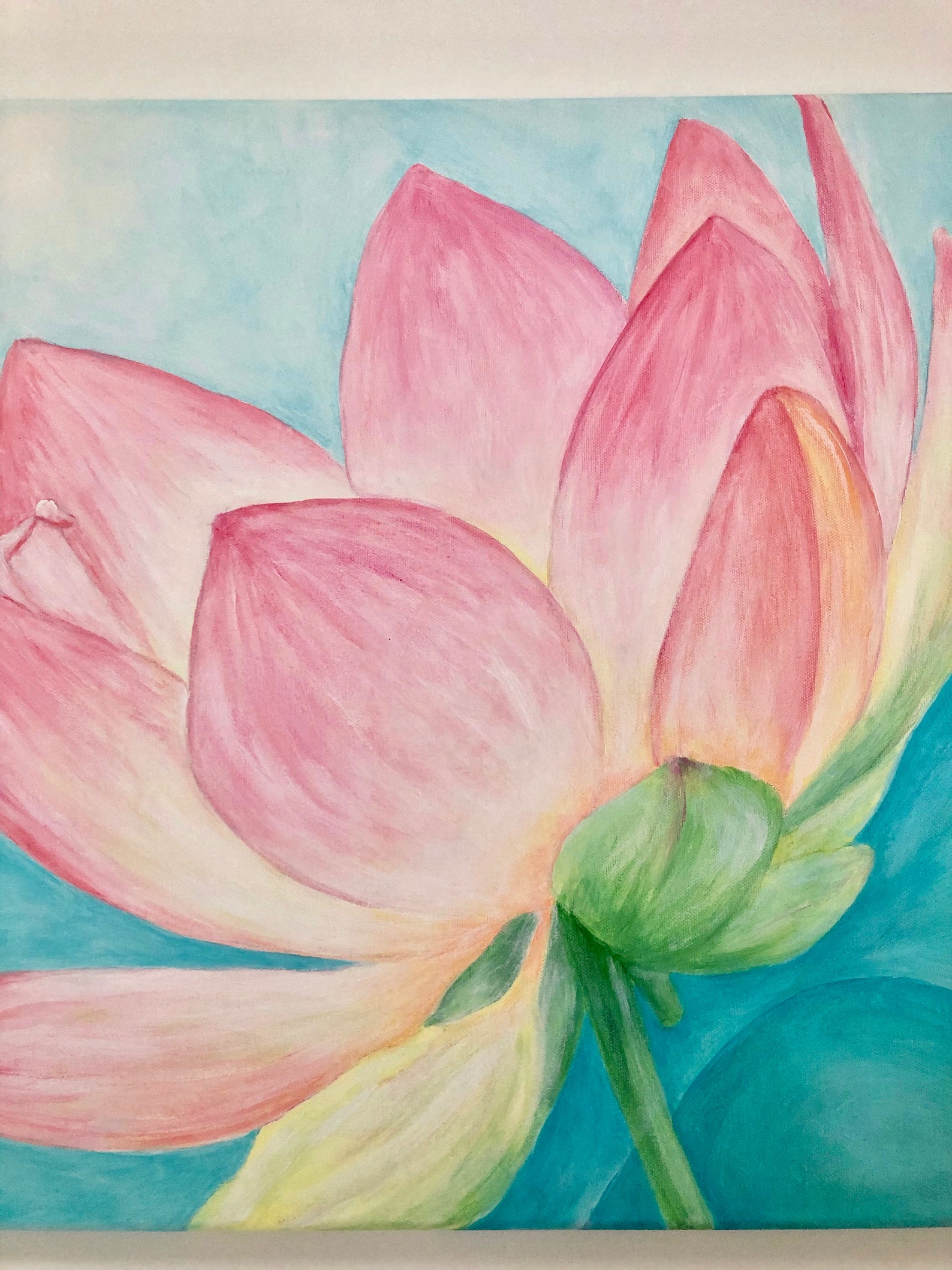 Acrylic Painting Lotus Blossom - Etsy Israel