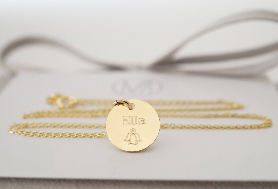 333 Gold Baptism Necklace Customizable Gift Communion Baptism Chain ...