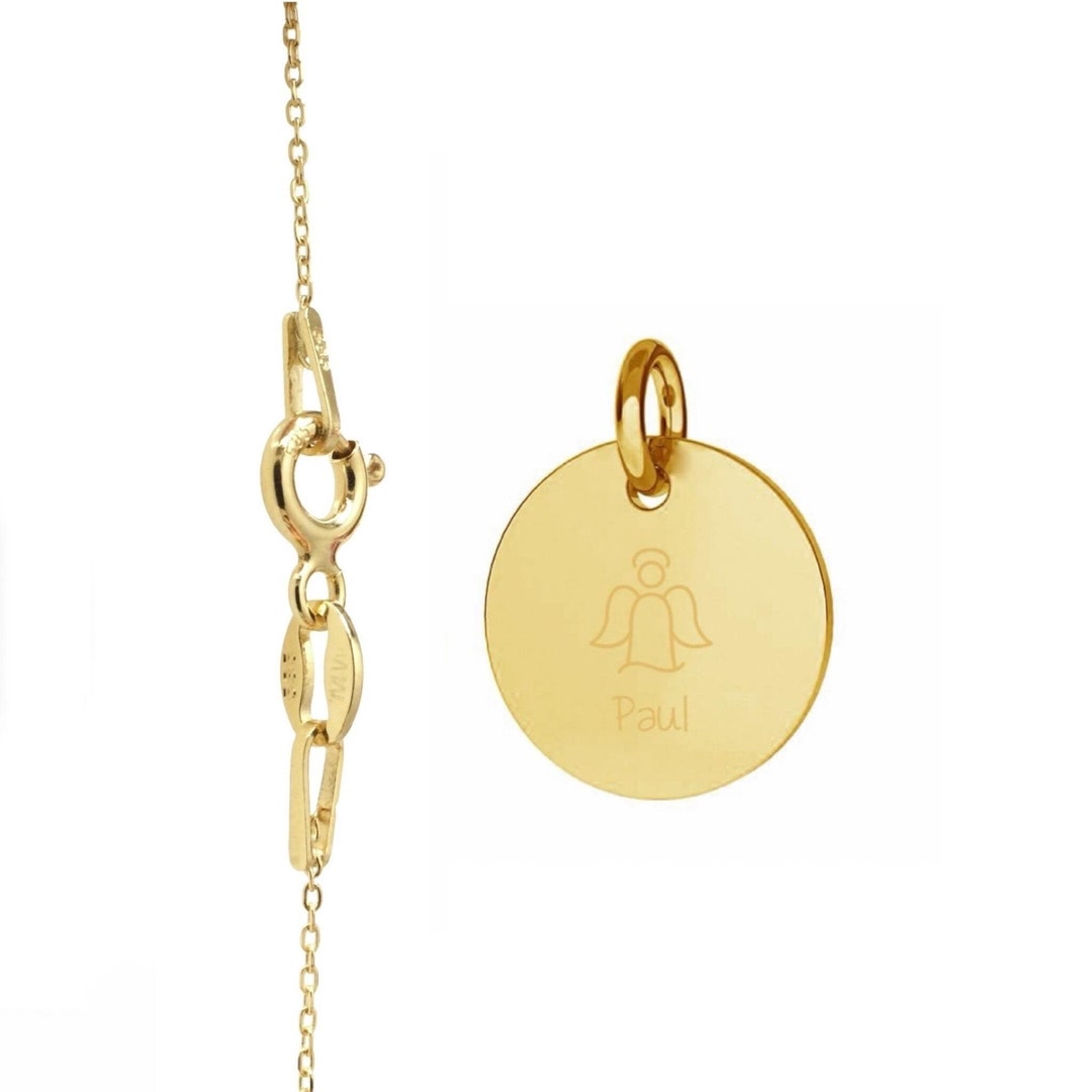 333 Gold Baptism Necklace Personalizable Gift Communion Christening ...