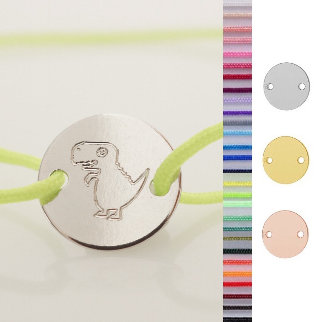 Dino T-rex Dinosaur Bracelet Engraving Engraving Plate Friendship ...