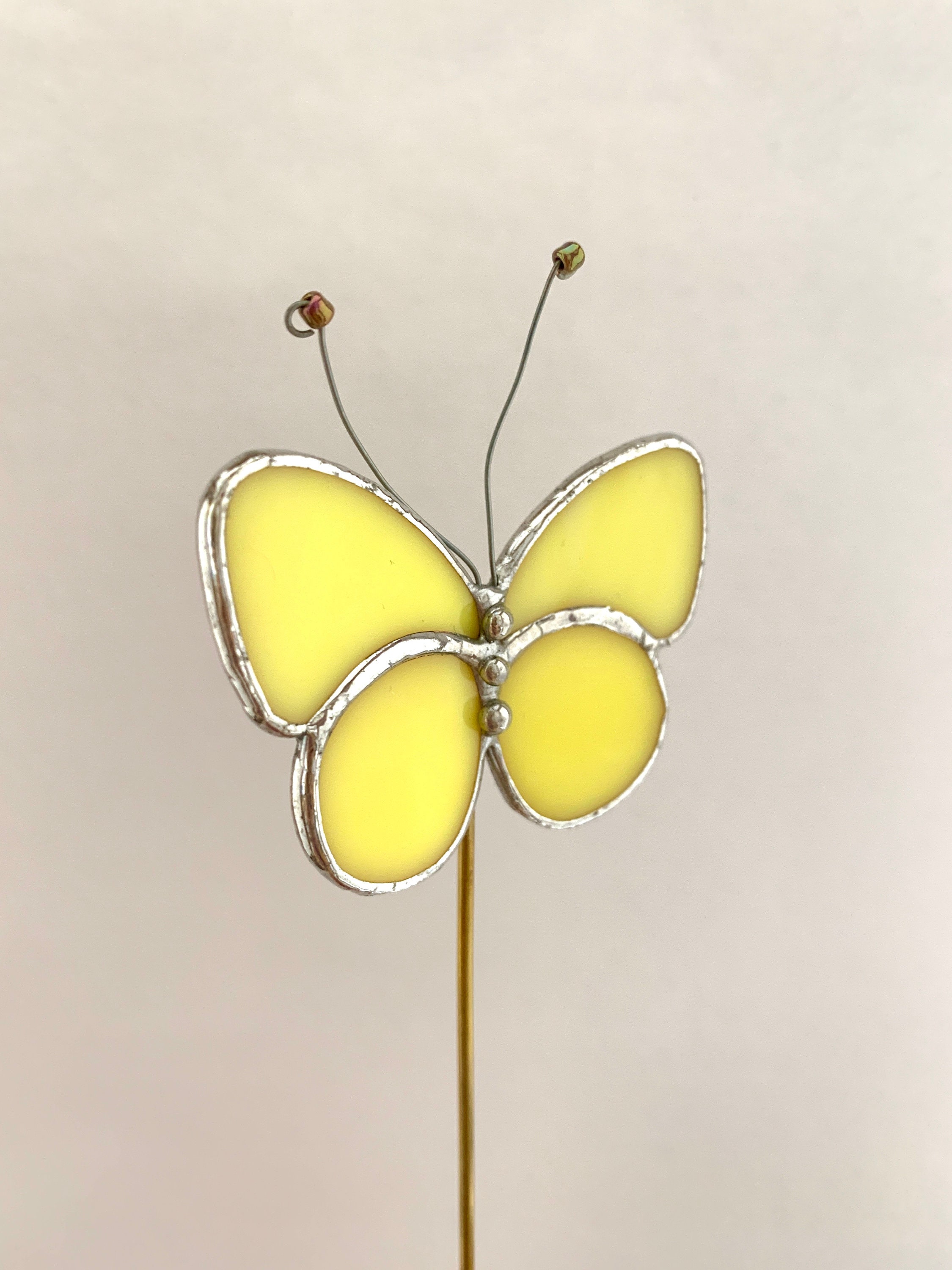 Plant Stake yellow Butterfly | Etsy