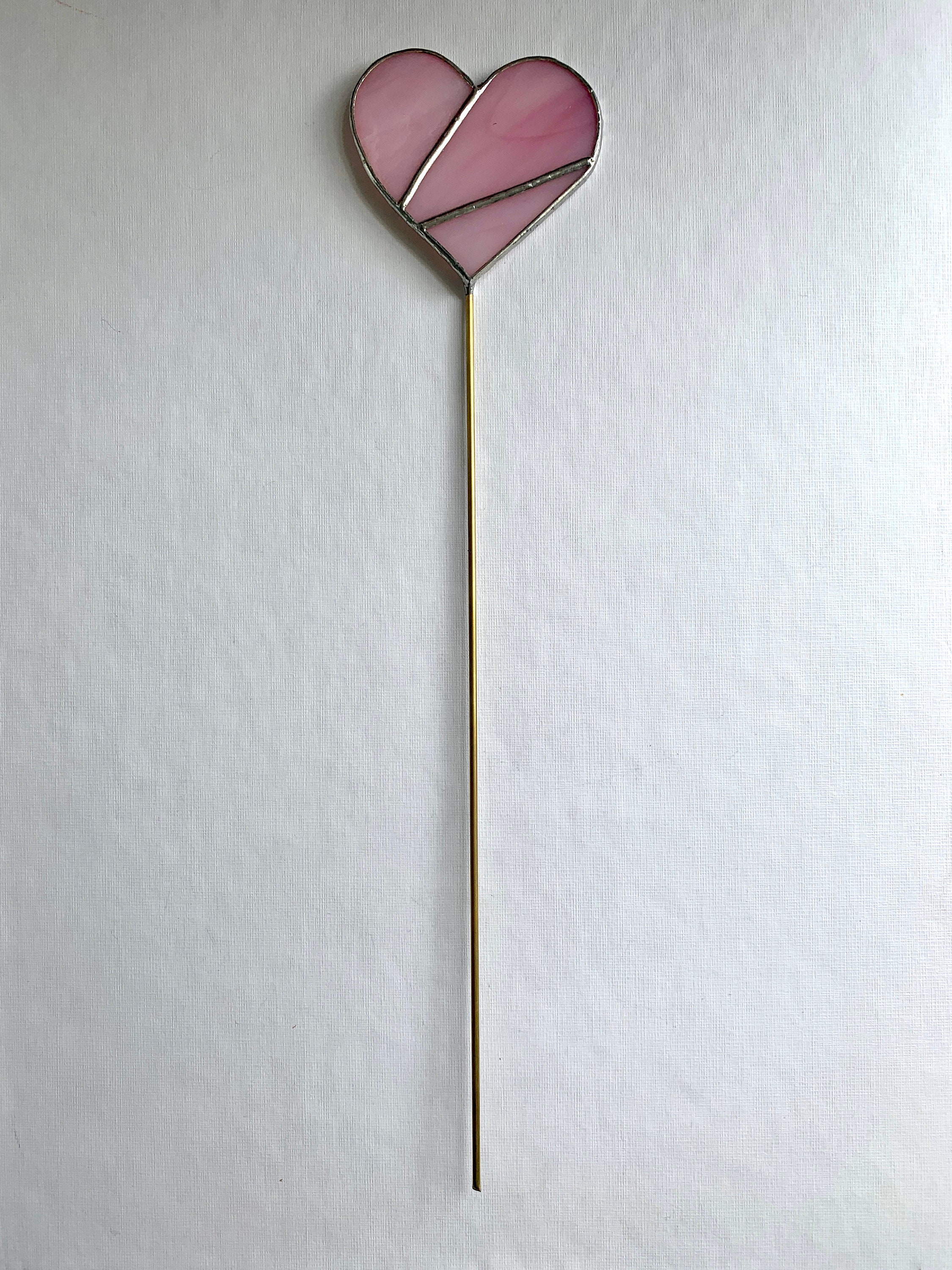 Stained Glass Plant Stake Heart - Etsy