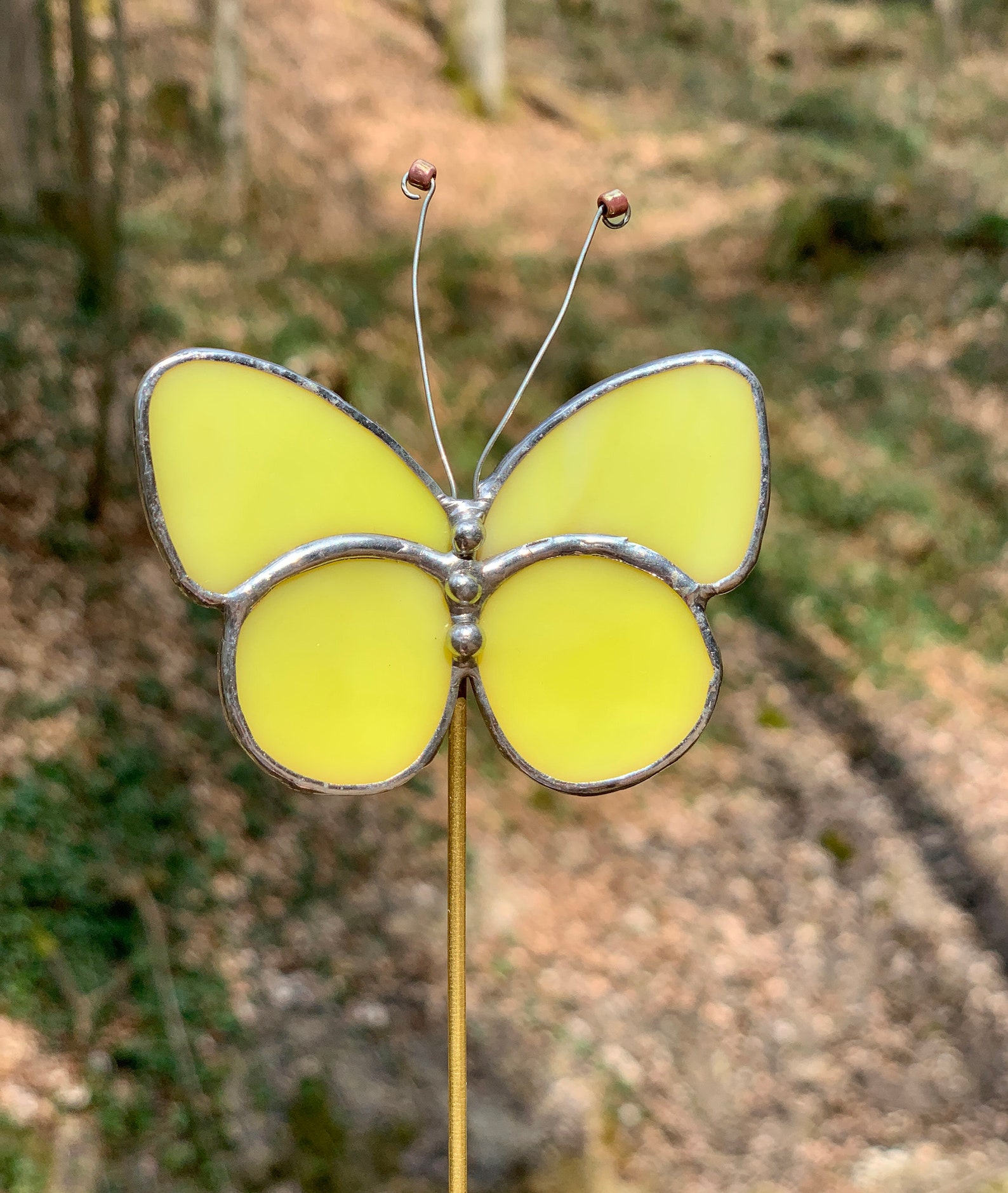 Plant Stake Yellow Butterfly - Etsy
