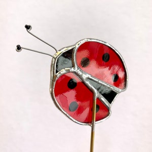 Stained Glass Plant Stake Ladybug - Etsy