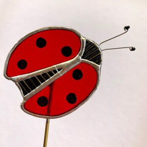 Stained Glass Plant Stake Ladybug - Etsy