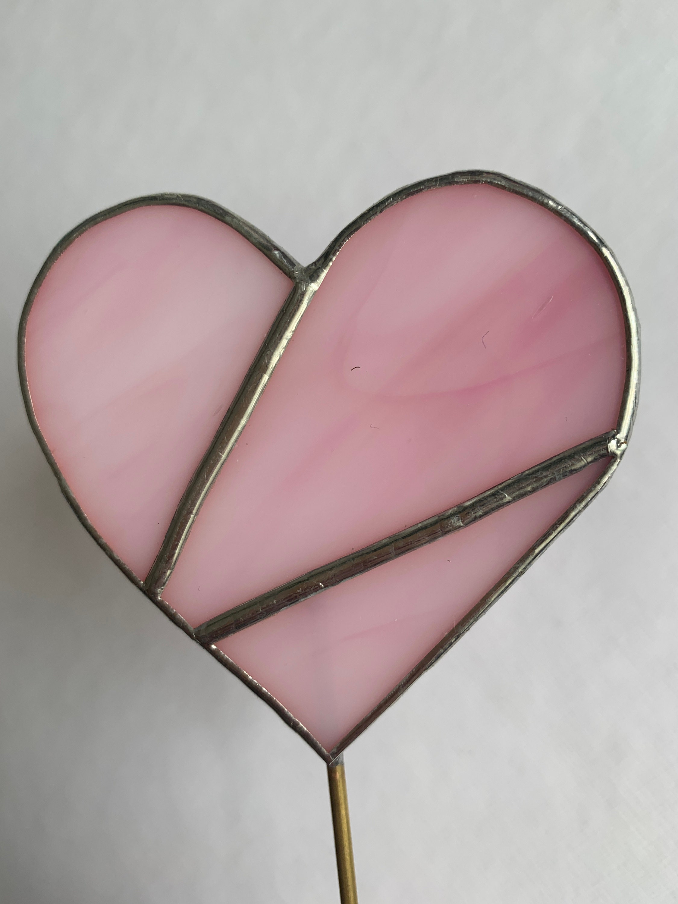 Stained Glass Plant Stake Heart | Etsy