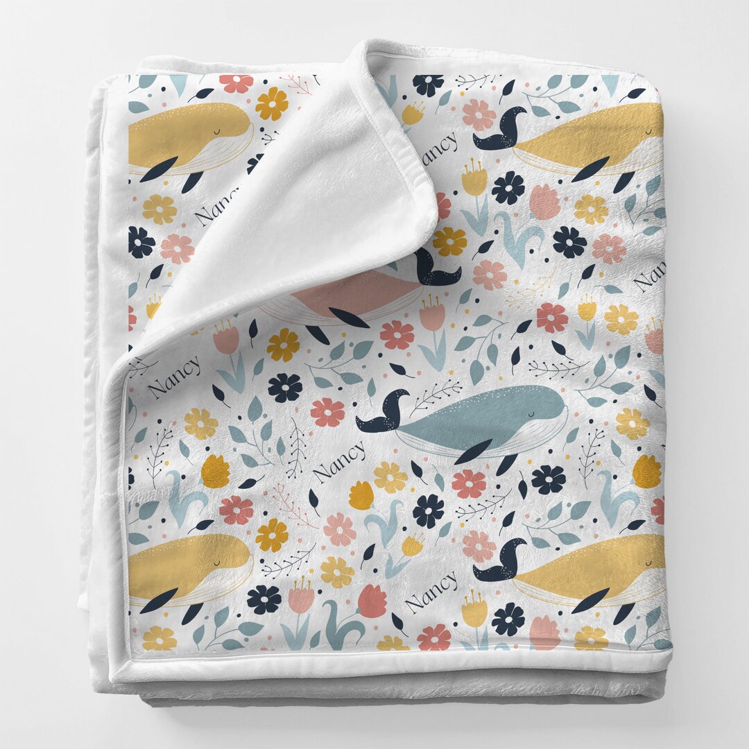 Personalised Whale Baby Blankets Personalized Baby Blanket Custom Baby ...