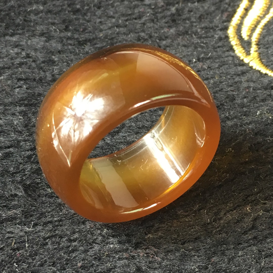 Natural Charm Fashion Hand-made Delicateness Orange Jade Rings - Etsy