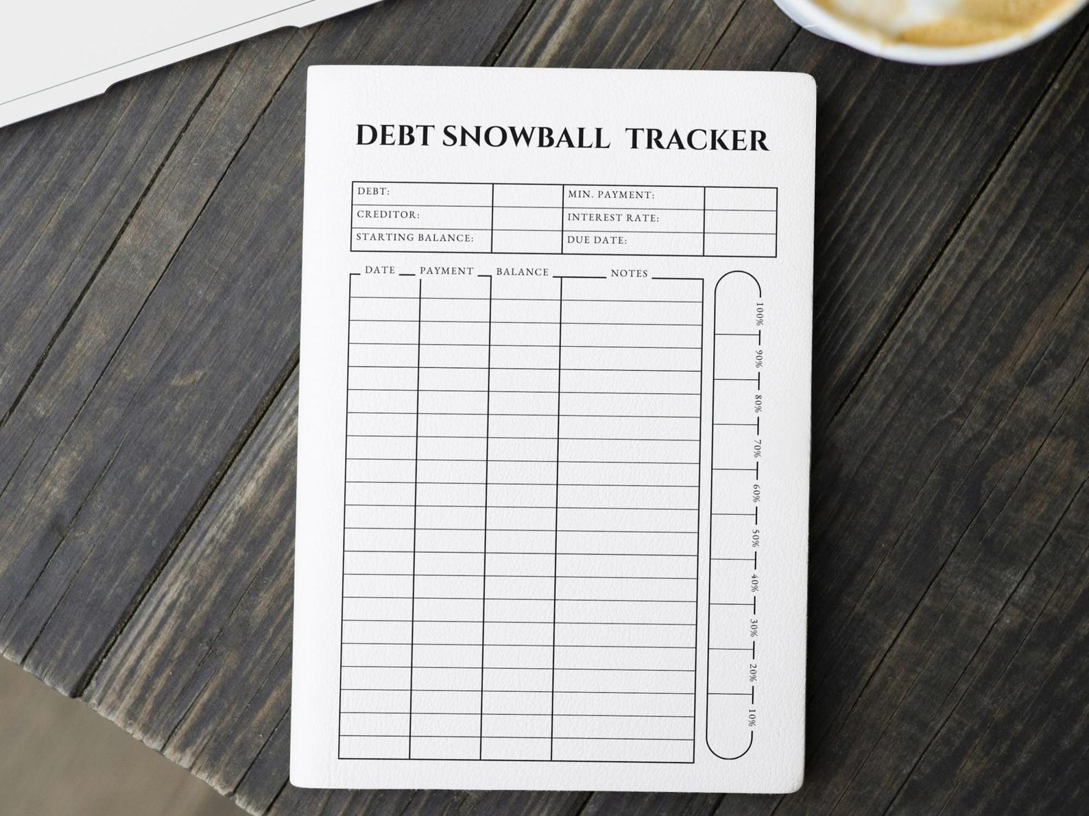 Debt Snowball Tracker Printable | Debt Payoff Planner With Visual ...