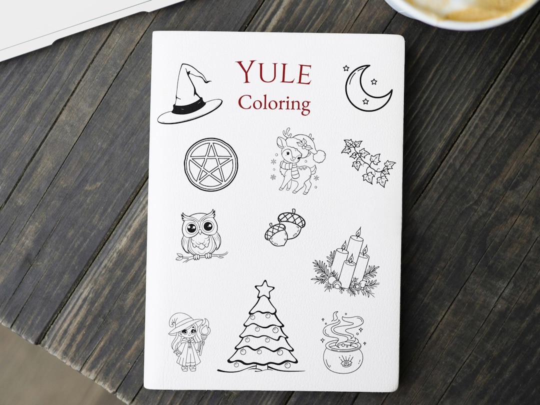 Yule Coloring Page | Witchy Christmas Printable | Winter Solstice ...