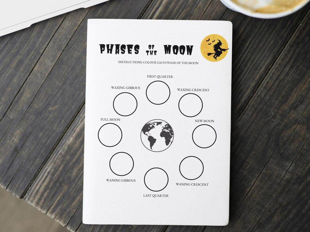 Phases of the Moon Worksheet for Kids | Halloween Printable Science ...