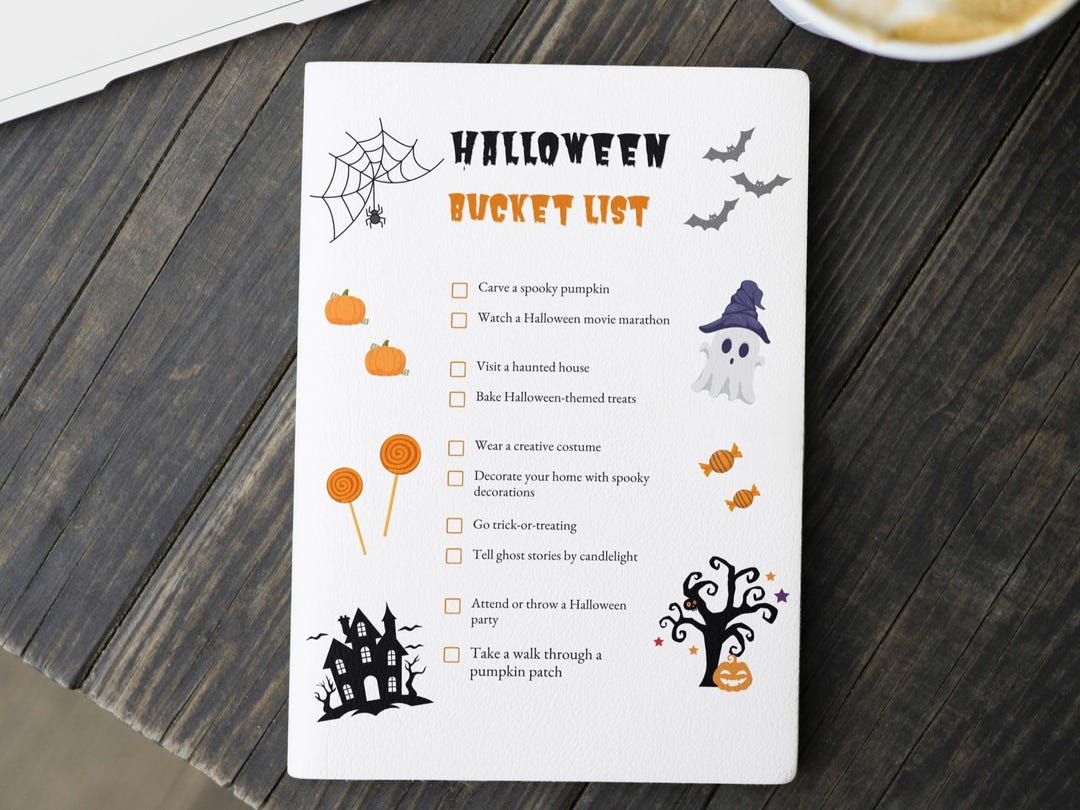 Halloween Bucket List Printable | Fun Spooky Checklist for Kids and ...