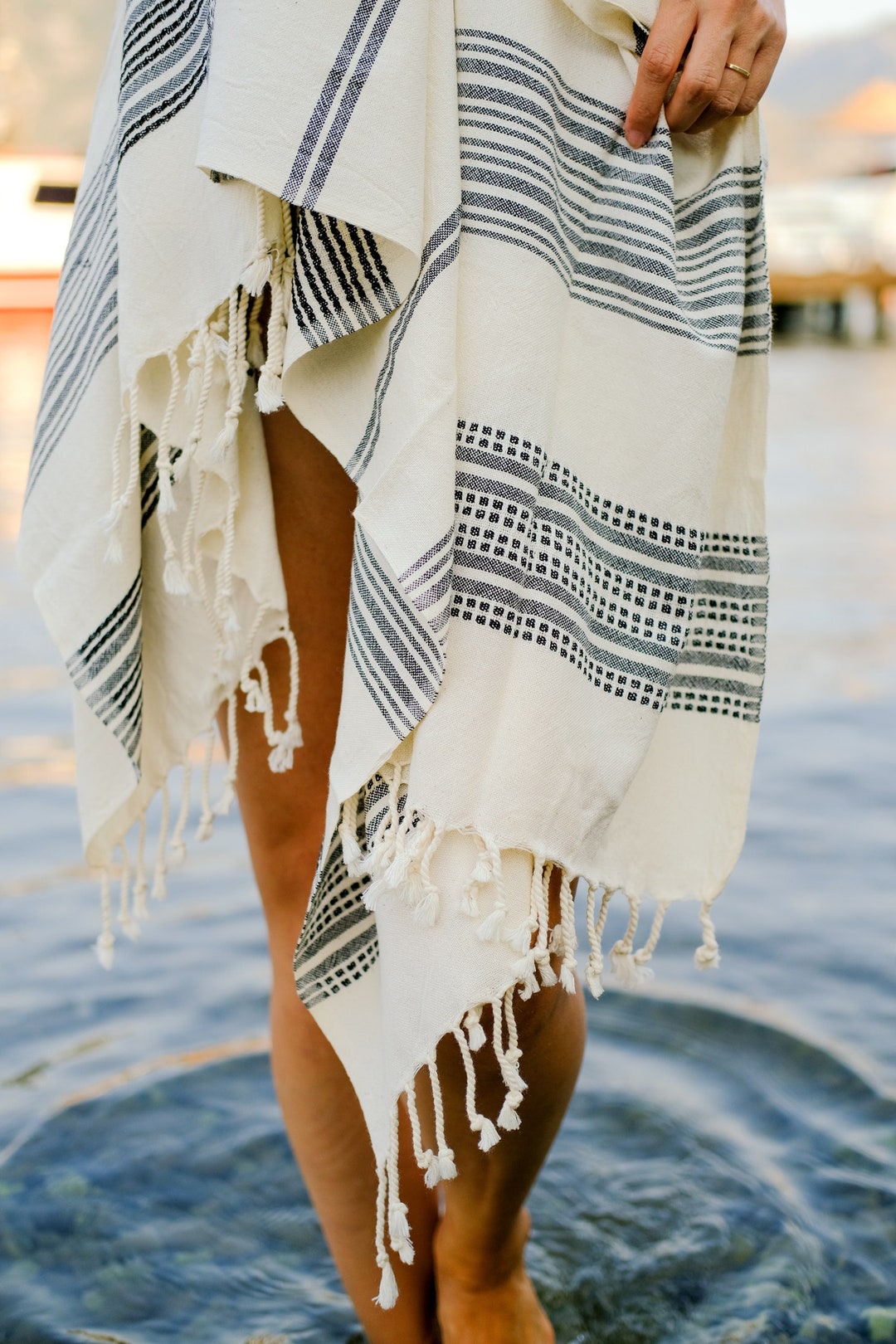 Turkish Beach Sarong in Stripes | Handwoven, Cotton, Oversize, Light ...