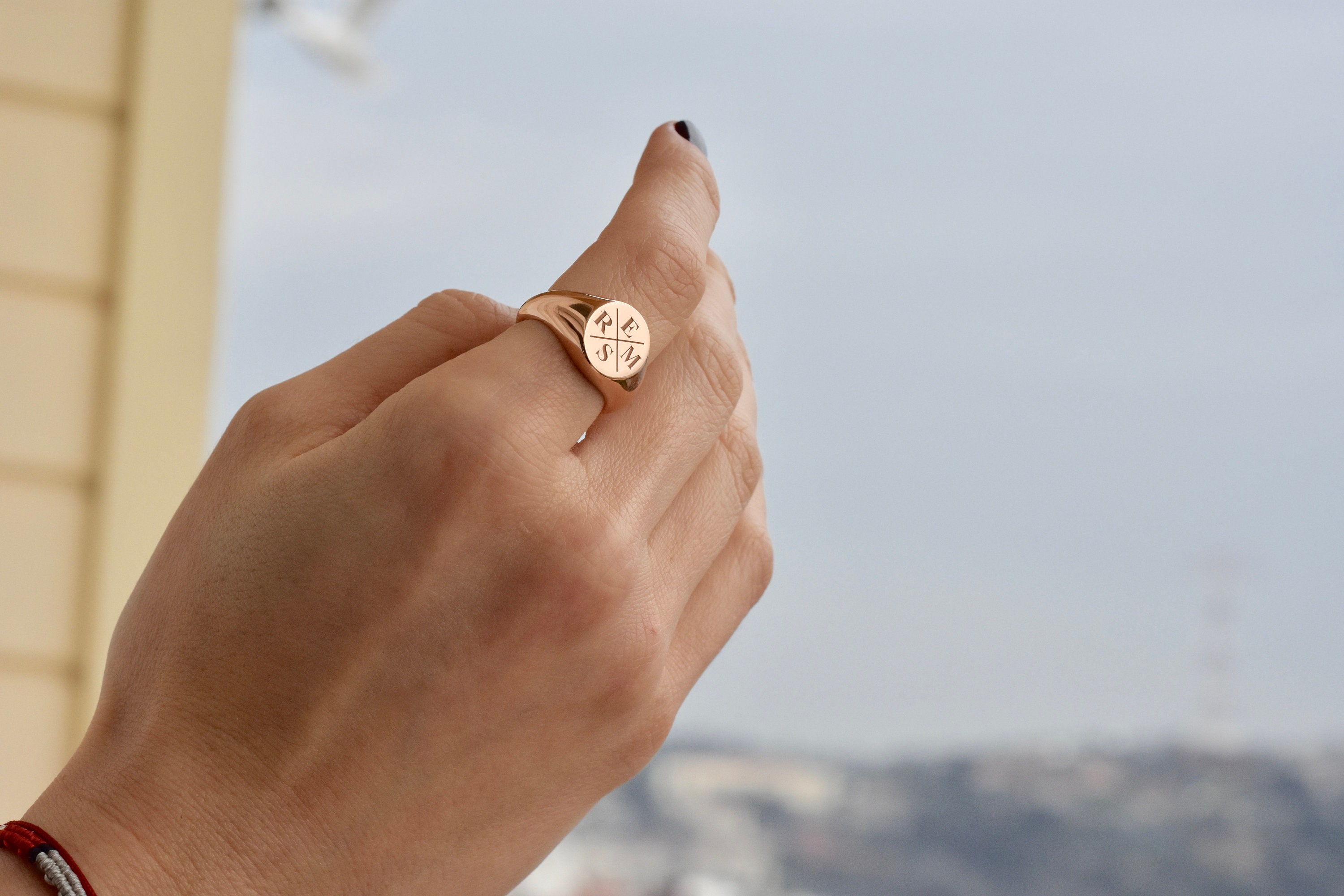 Signet Ring - Personalized Signet Ring - Initial Ring - Custom Initial ...