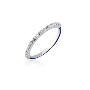 14K Gold Half Enamel Half Pave Ring, Color Pave Ring, Gift for Her ...