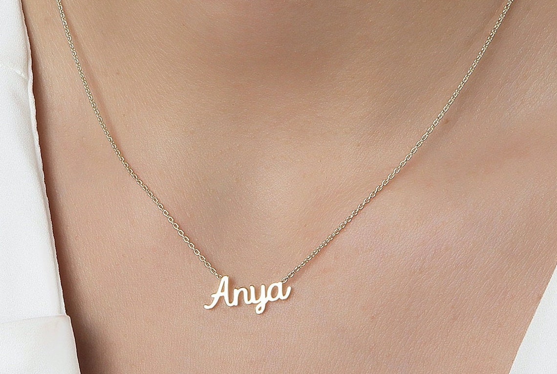 Name Necklace Gold Name Necklace Name Necklace Gold Name - Etsy
