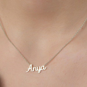 Custom 14k Gold Name Pendant - Handmade Name Jewelry - 14k Gold Script ...