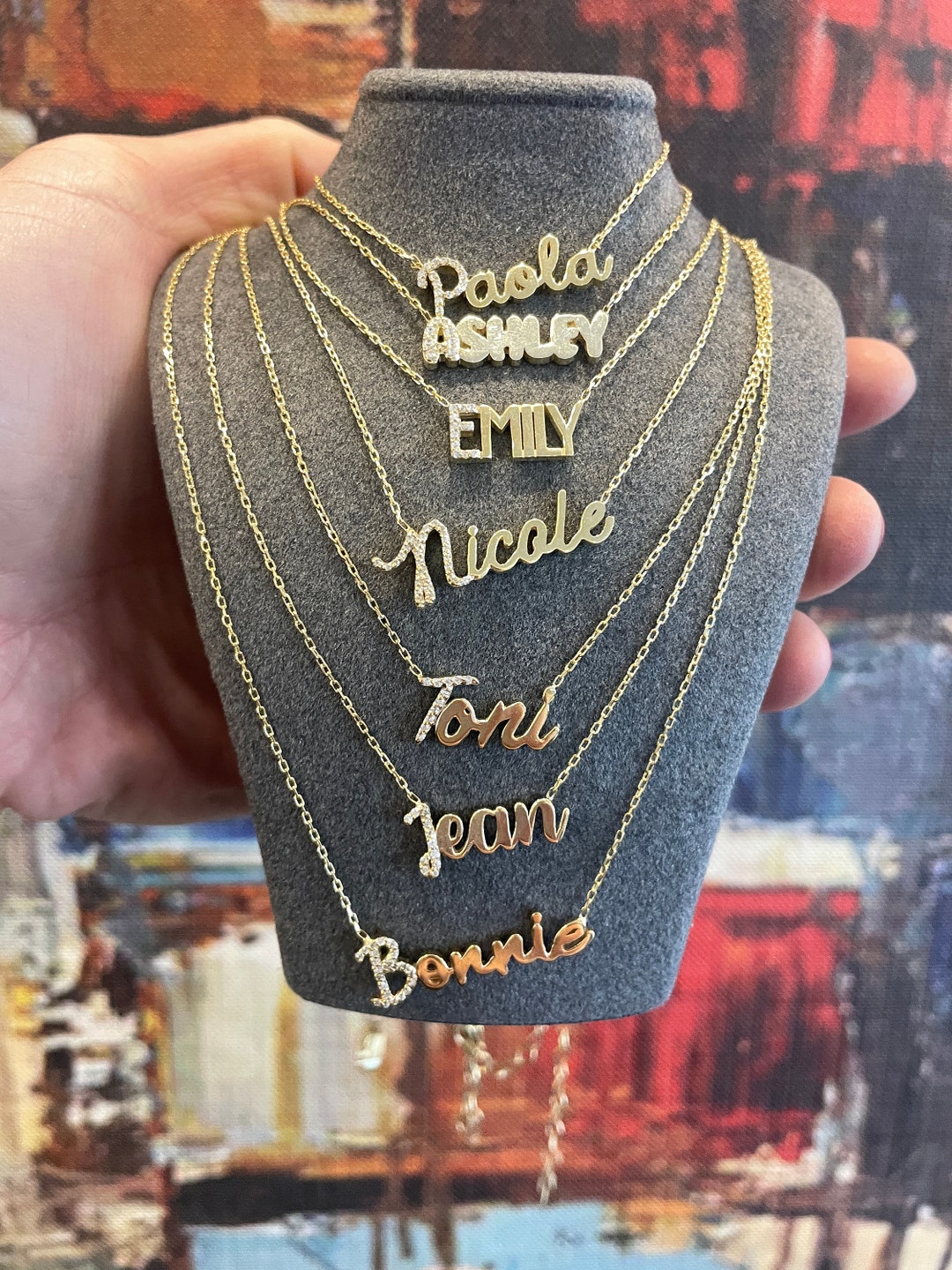 Custom Name Necklace With Your Name - Handcrafted Name Pendant - Pave ...