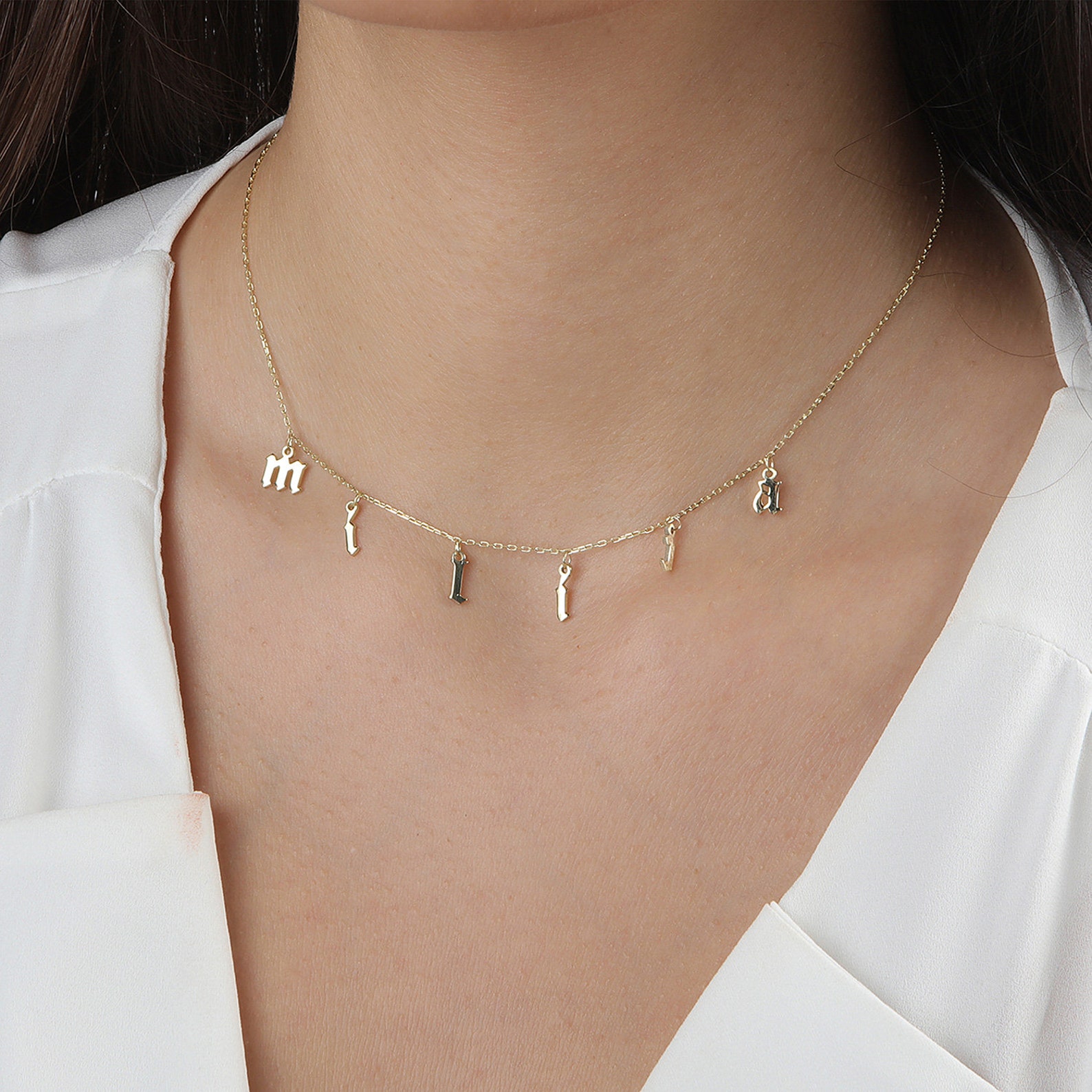 Gothic Name Choker Necklace Name Choker Necklace | Etsy