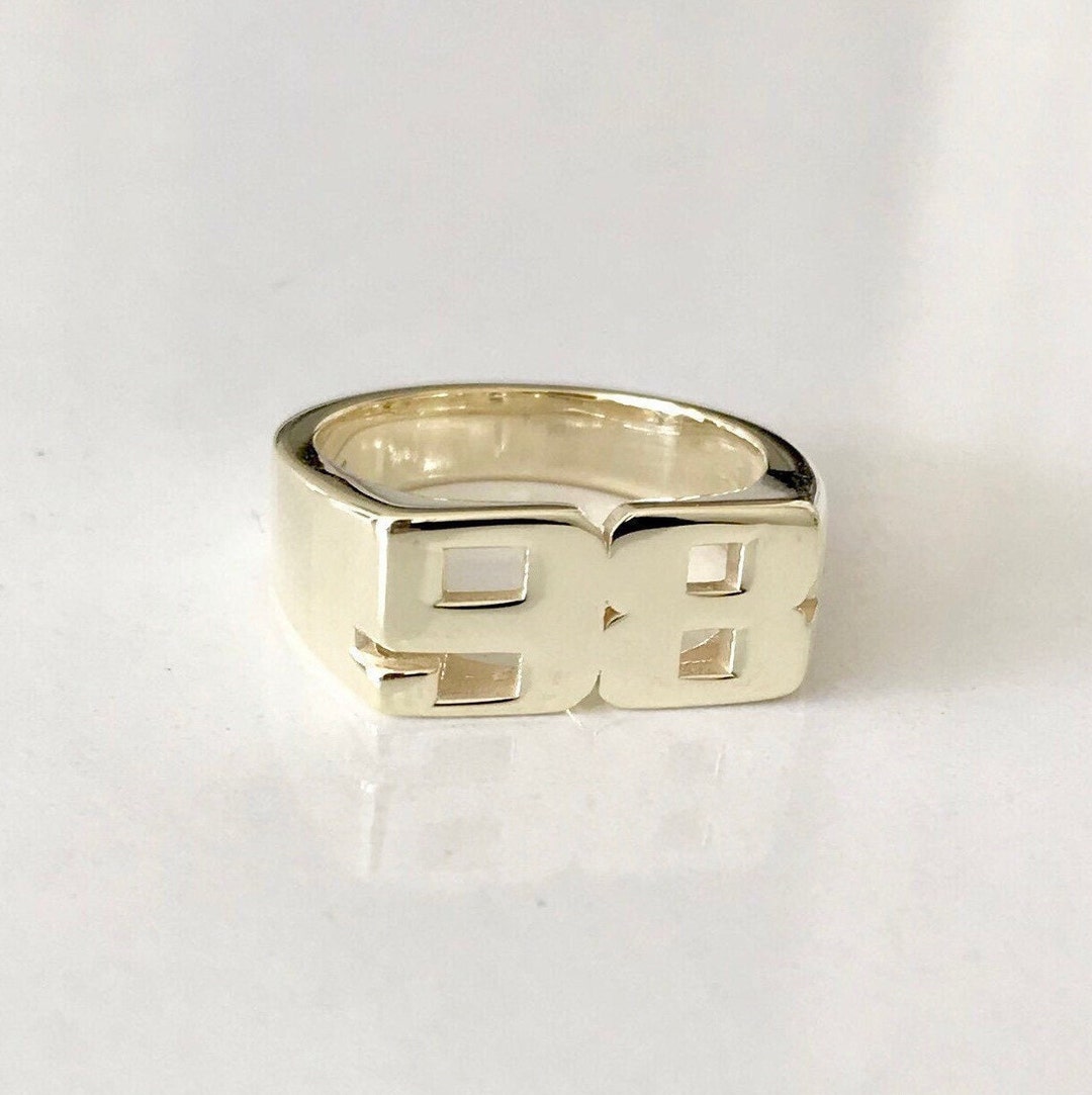 Date Signet Ring - Personalized Signet Ring - Number Ring - Date Ring ...