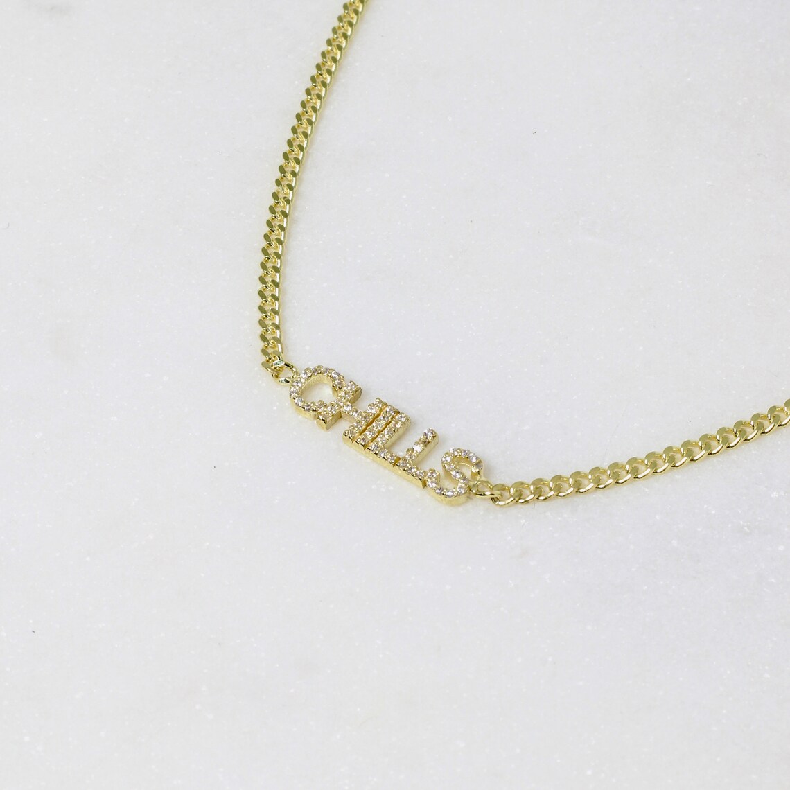 Pave Name Choker Choker for Woman Personalized Name Choker - Etsy