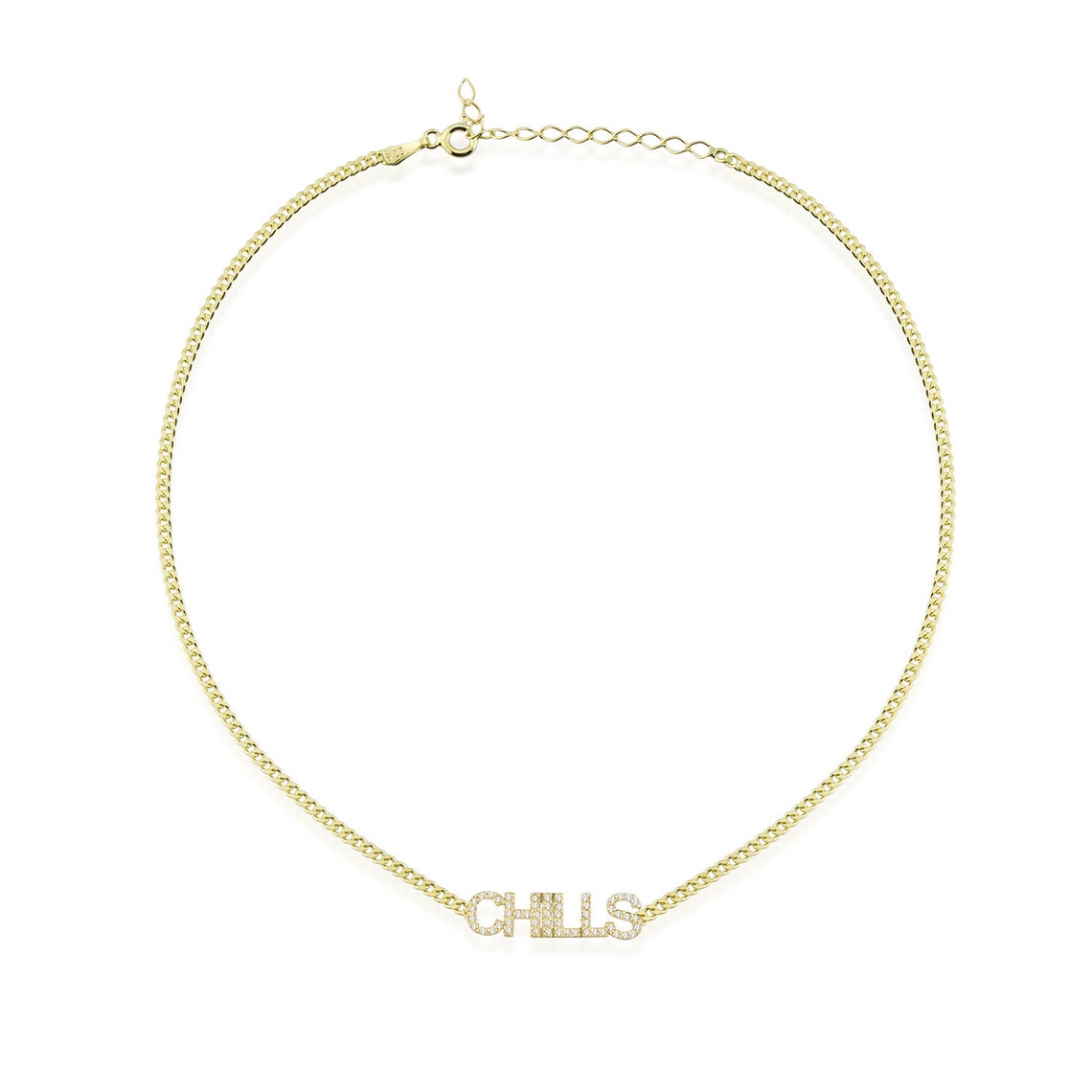 Pave Name Choker Choker for Woman Personalized Name Choker - Etsy