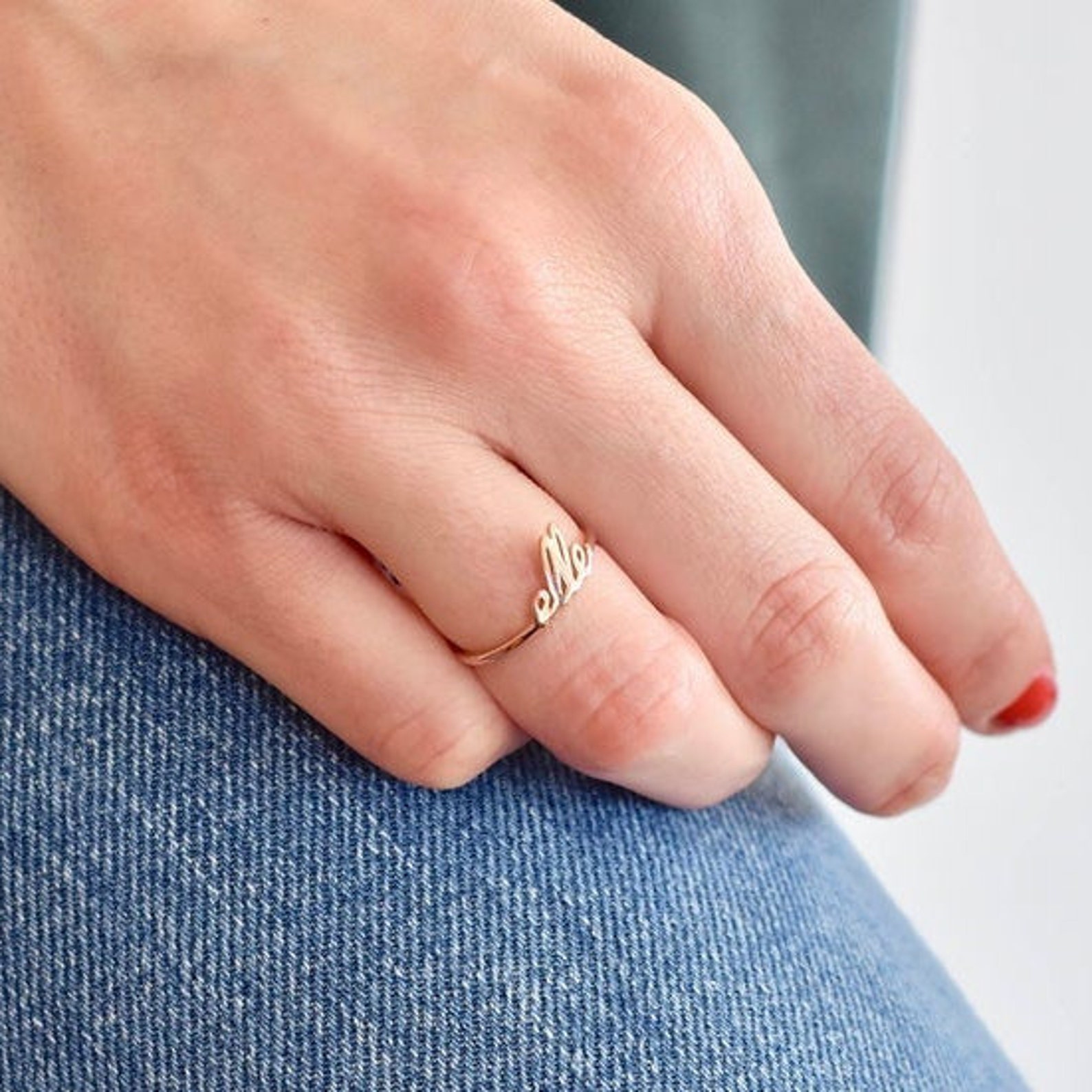 14K Gold Name Ring - Gold Ring - Name Ring - Christmas Gift - Custom ...