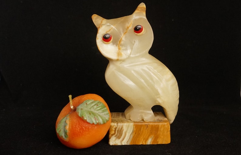 Vintage Marble Owl Figurine Carved Sculpture Owl Collectors - Etsy