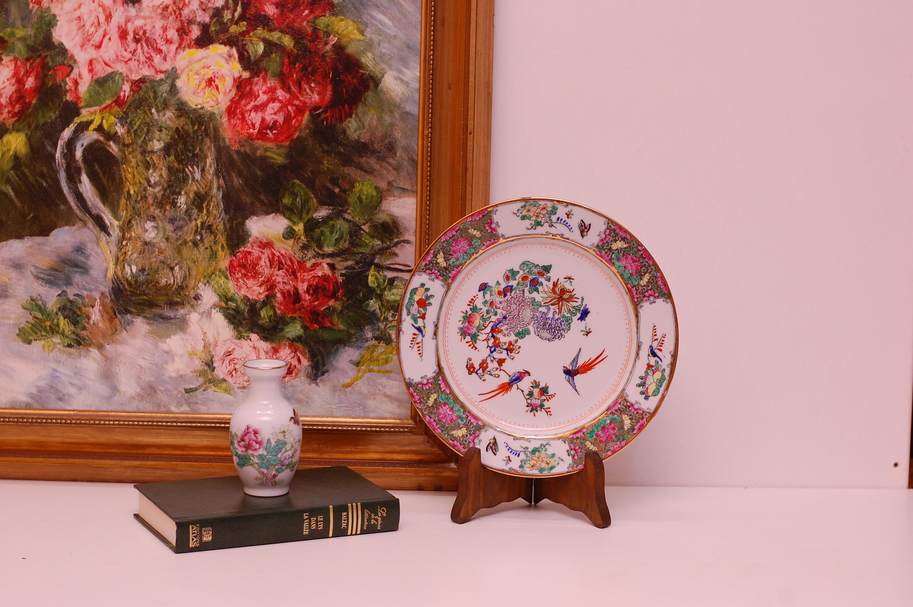 Vintage Chinese Ceramic Plate Famille Rose Collectible Hand | Etsy