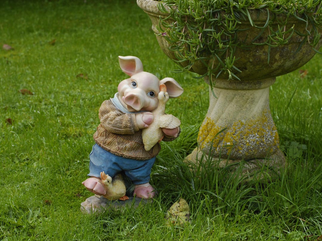 Vintage French Pig Figurine ,large Animal Statue ,resin 16"garden Decor ...