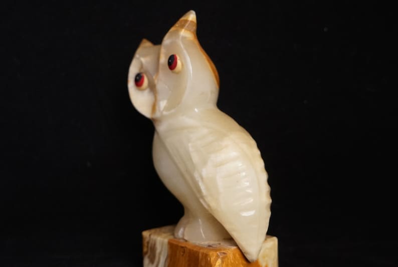 Vintage Marble Owl Figurine Carved Sculpture Owl Collectors - Etsy