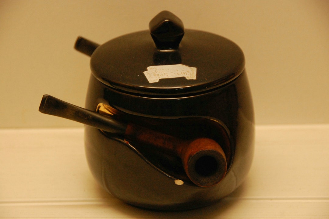 Vintage French Ceramic Tobacco Pipe Jar Pipe Stand With 2 Pipes Smoking ...