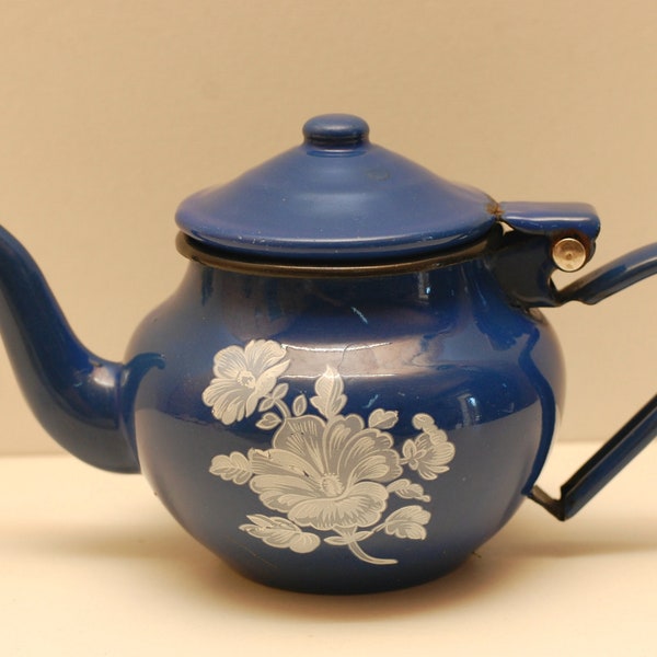 Blue Enamel Teapot - Etsy