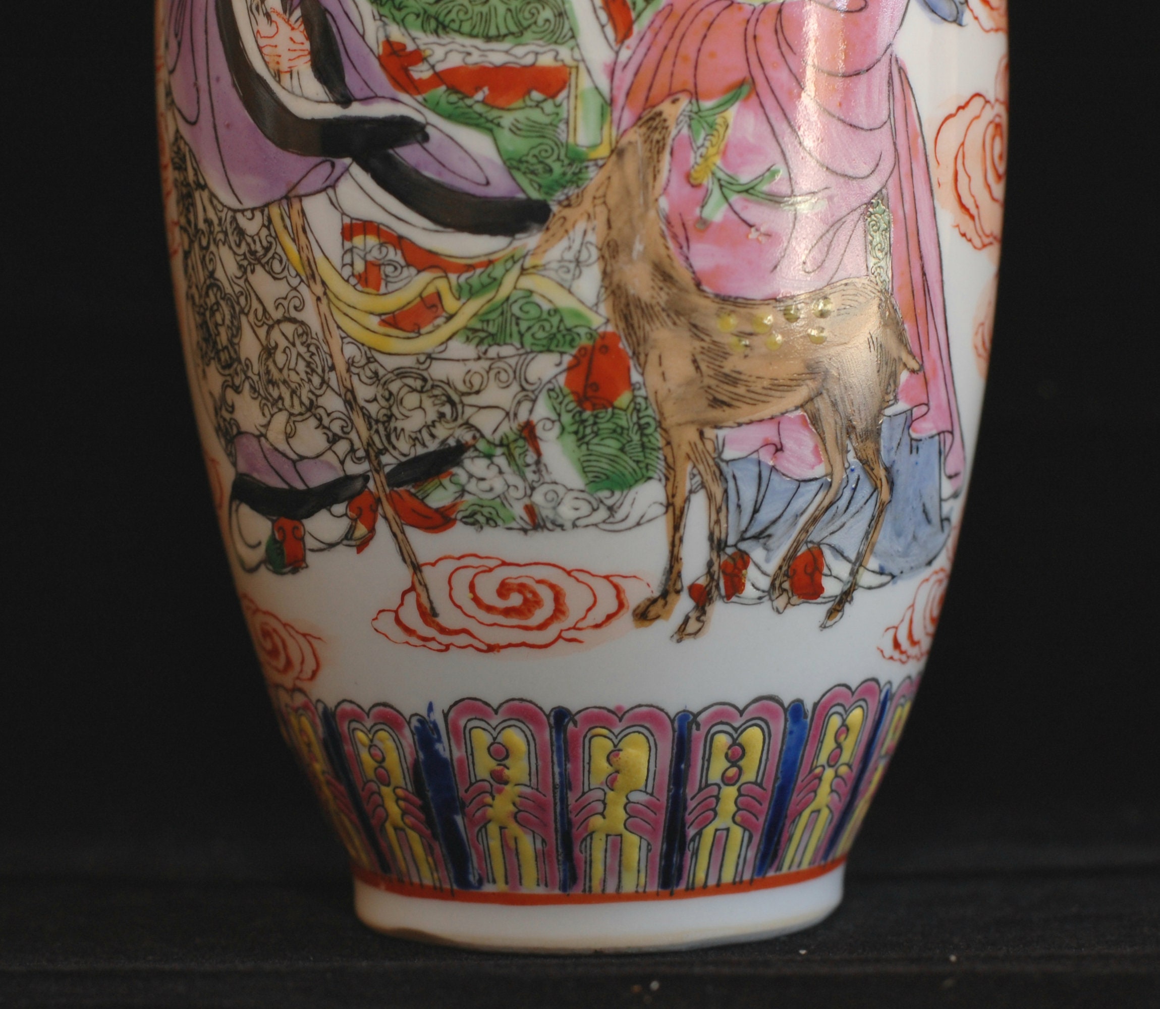 Vintage Chinese Vase Hand Painted Traditional Characters - Etsy