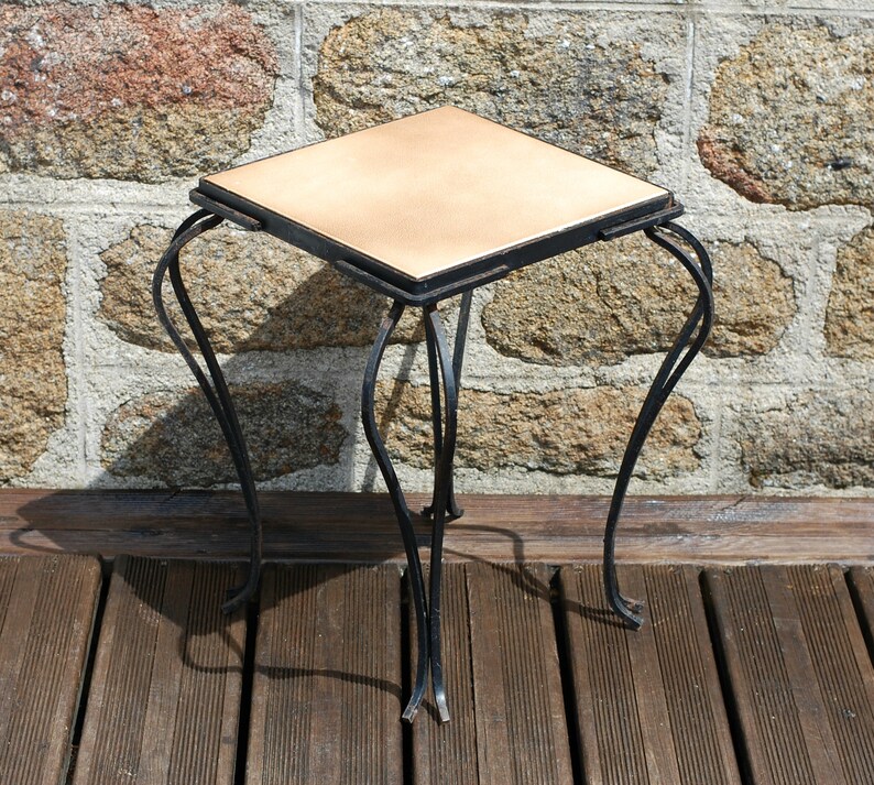Vintage French Cast Iron Plant Pot Stand Side Table With Tiled - Etsy
