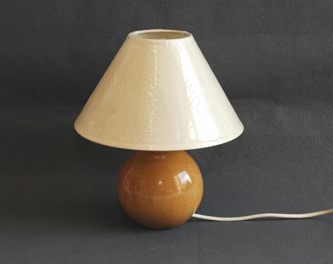 Vintage Table Lamp Lighting Round Bedside Lamp Wood Base 80sdanish ...