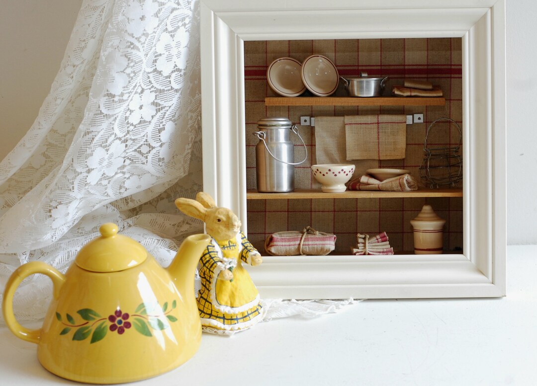 Vintage French Mini Kitchen Decor Wall Hanging Doll House Ornaments ...