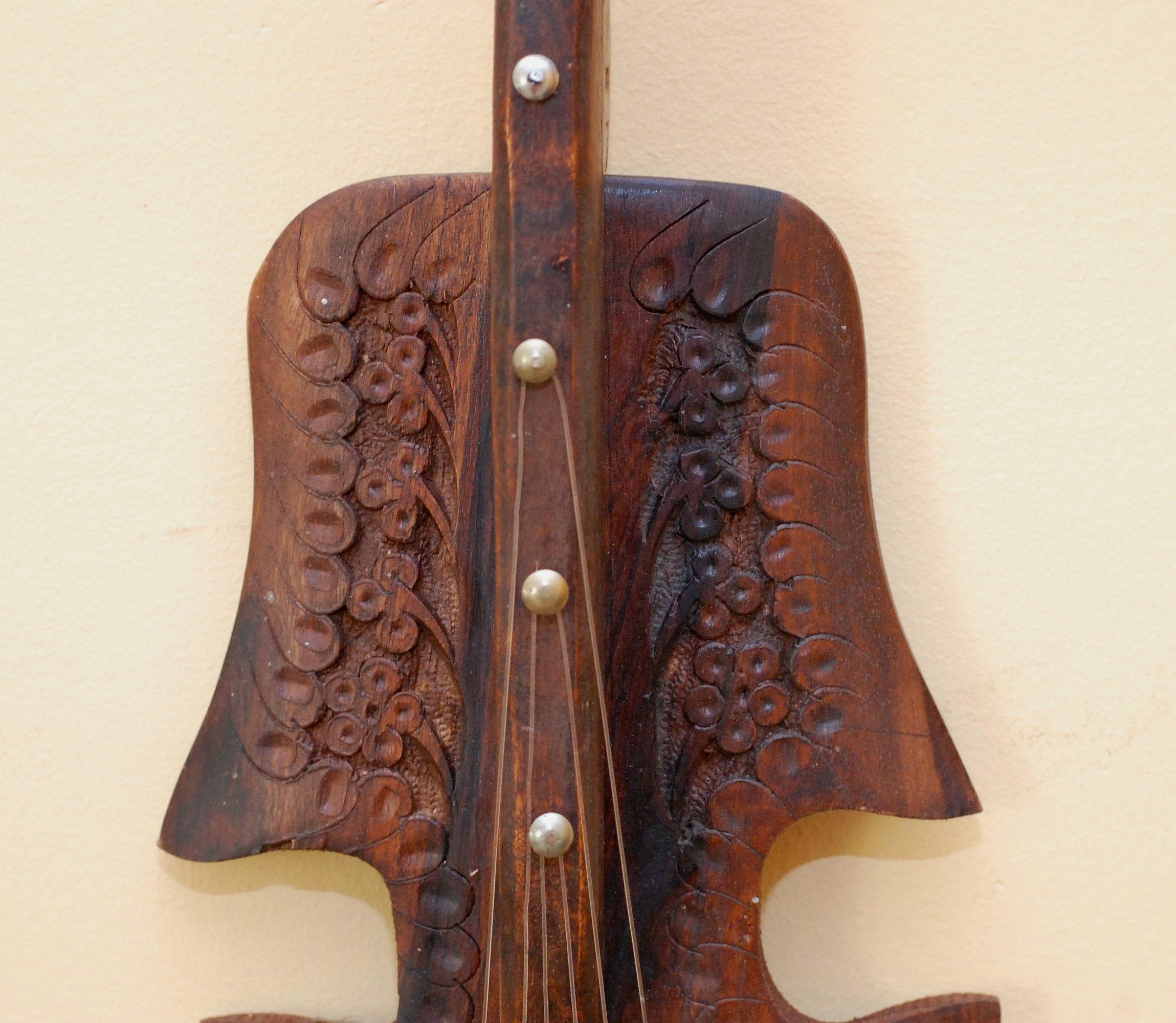 Vintage Wall Clock Carved Wood Violin Shape Instrument Clock | Etsy