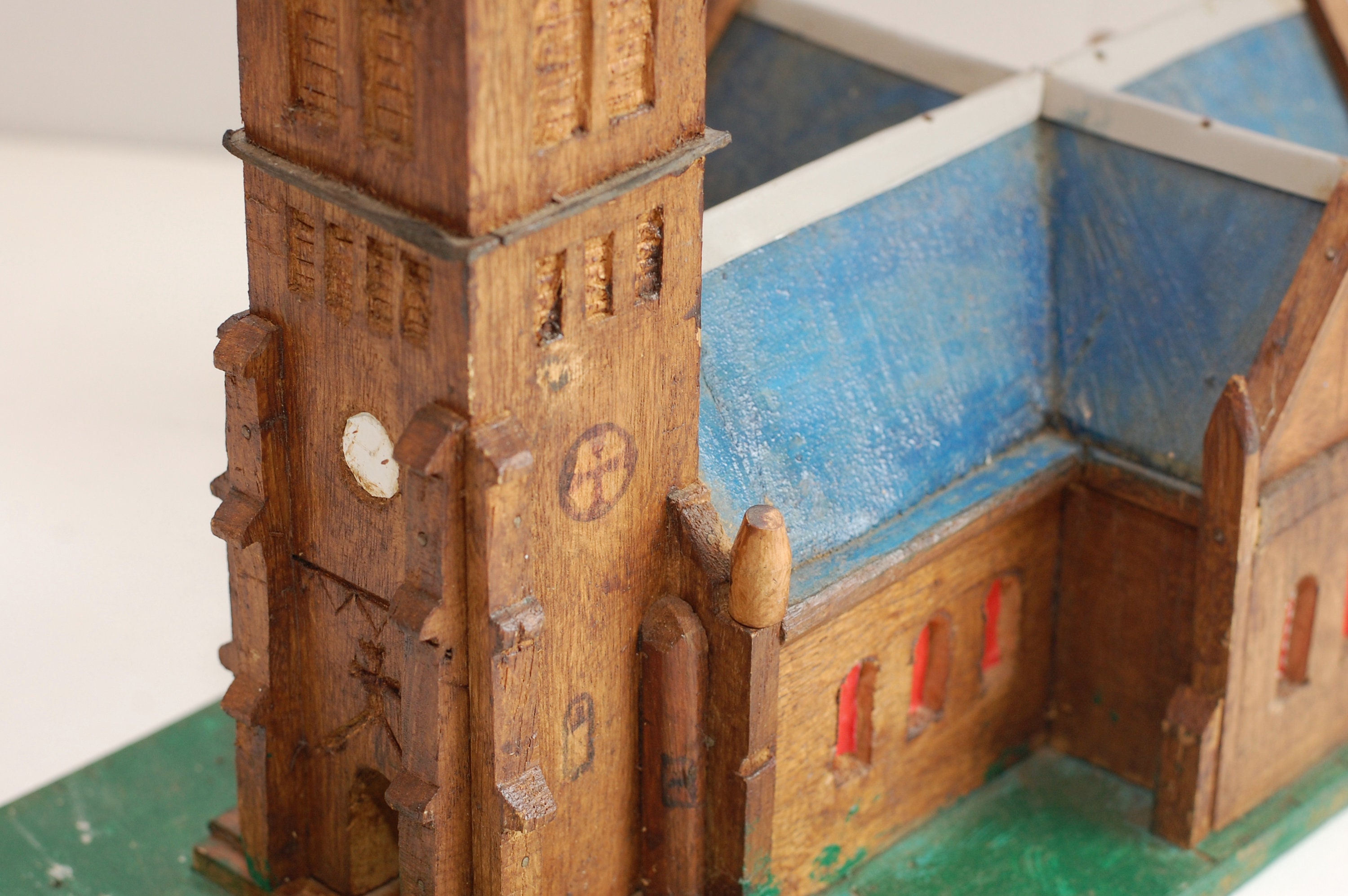 Vintage Wood Church Models Hand Carved Rustic Architectural - Etsy UK