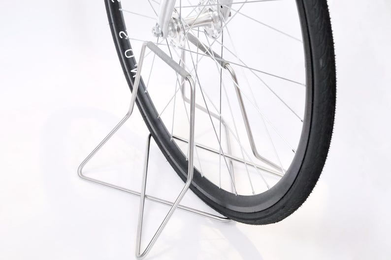 Stainless Steel Bike Stand: 26-28" Wheels, Hemp Spoke Protection ...