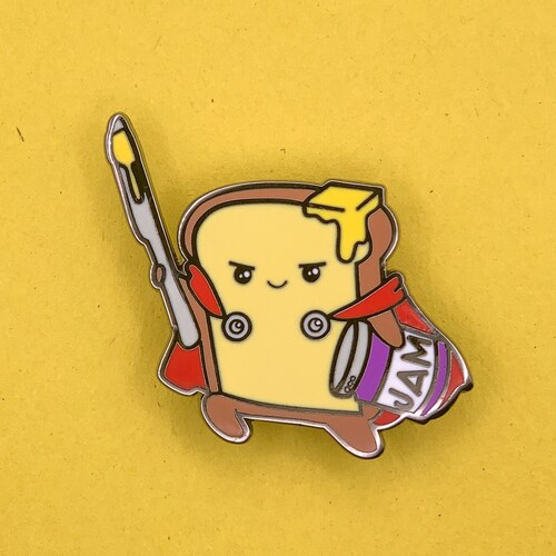 Toast Warrior Hard Enamel Pin Original Pin Design | Etsy