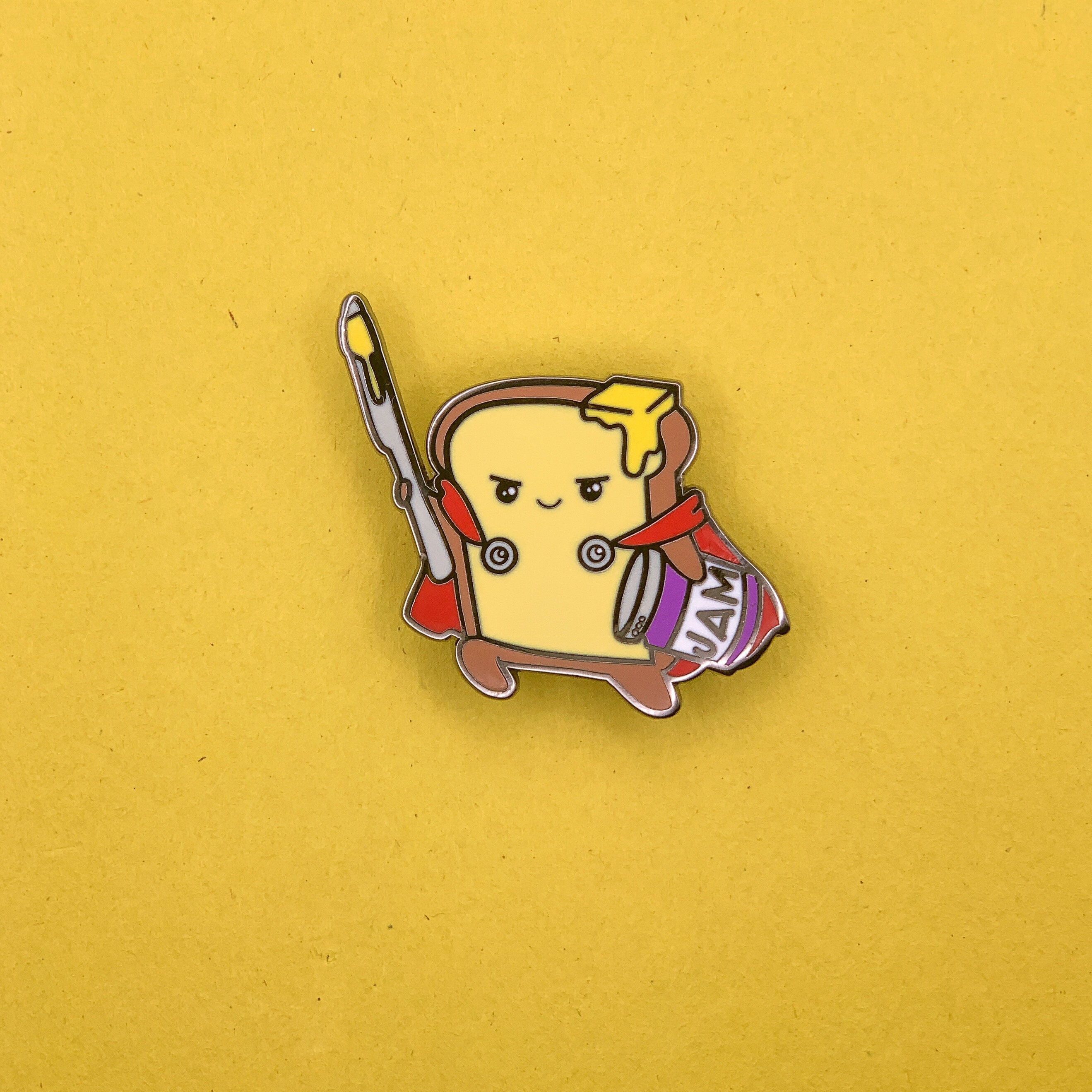 Toast Warrior Hard Enamel Pin Original Pin Design - Etsy