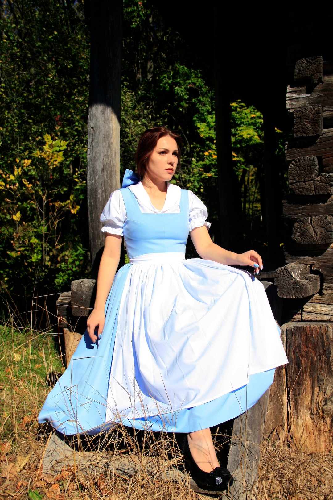 Adult Blue Dress Belle,with Short Sleeves.dress in the Bavarian Style ...