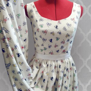 Dress With Cats. Vintage. Retro Style Cats Print Dress. - Etsy