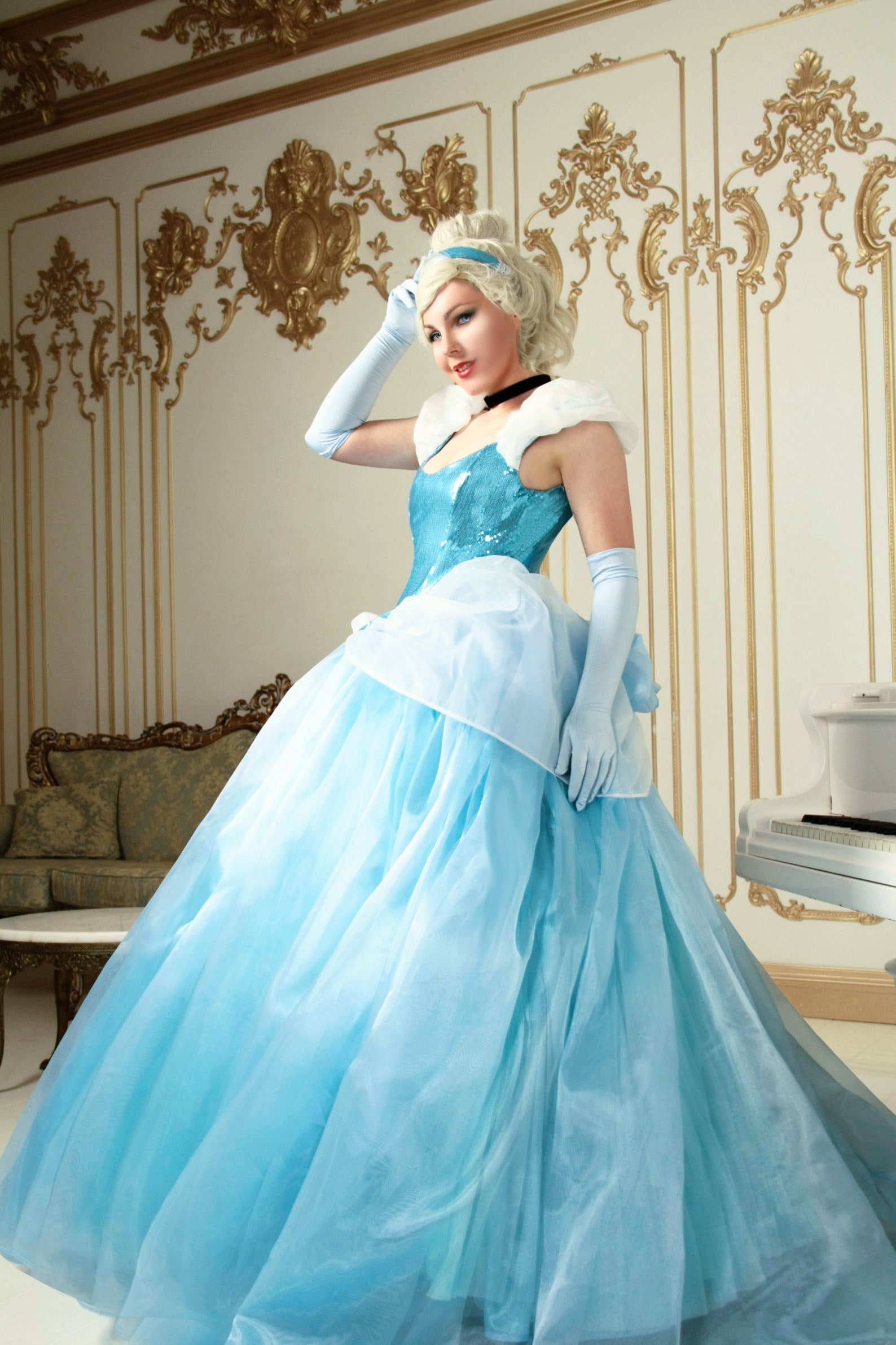 Cinderella. Princess. Blue Dress Cosplay. Adult Dress Princess ...