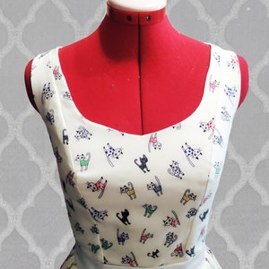Dress With Cats. Vintage. Retro Style Cats Print Dress. - Etsy