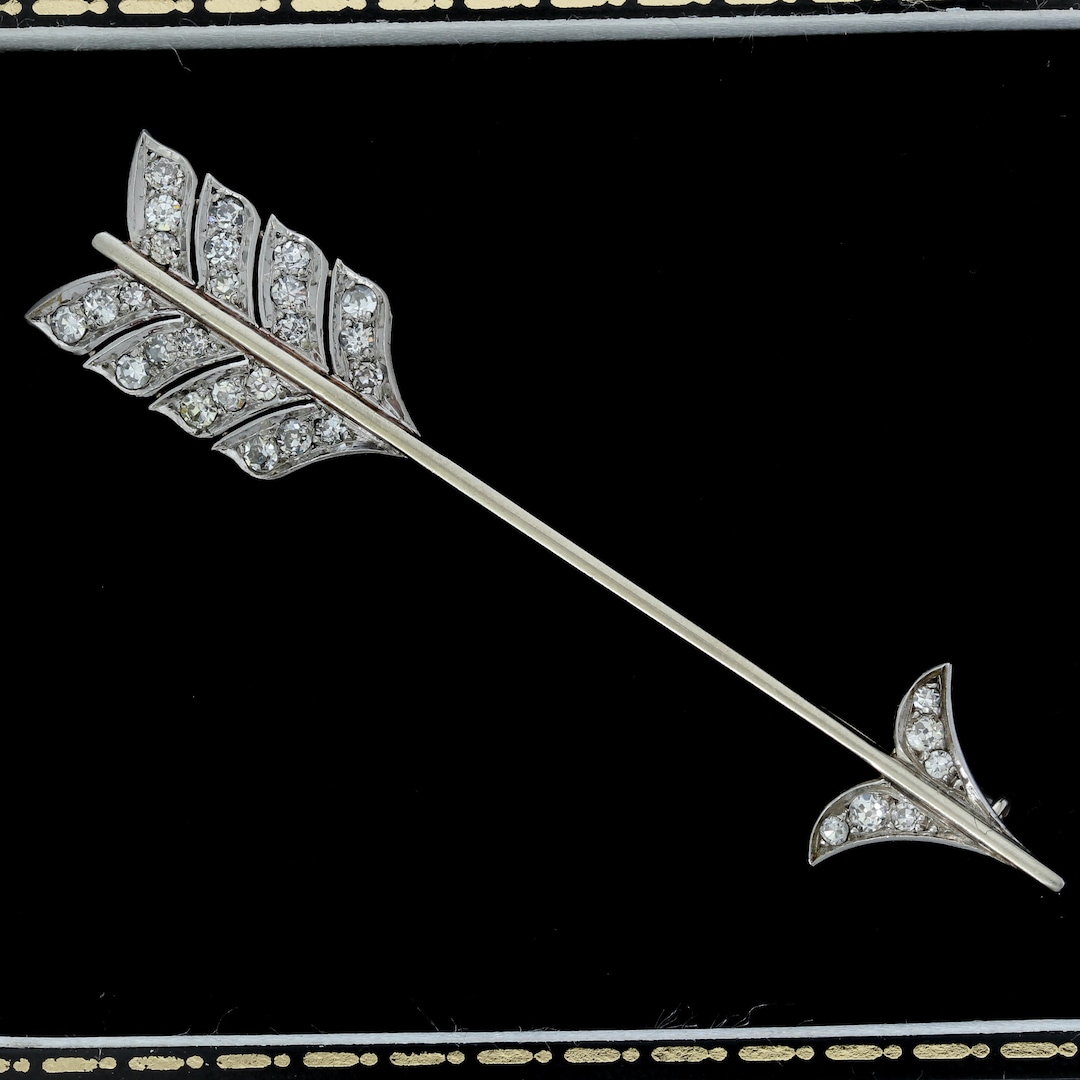 Antique Victorian Diamond Arrow Brooch in 18ct 18K Gold - Etsy UK