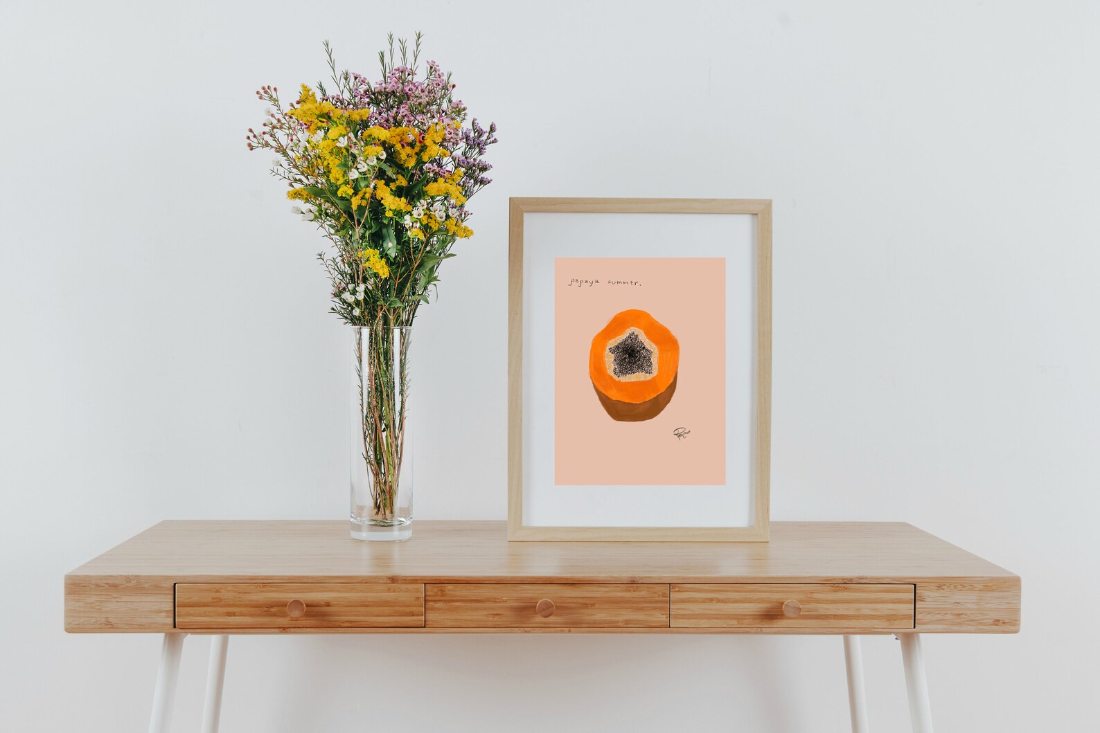 Papaya Digital Art Print Wall Decor Download - Etsy