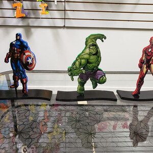 Super hero stand up birthday centerpieces | Etsy