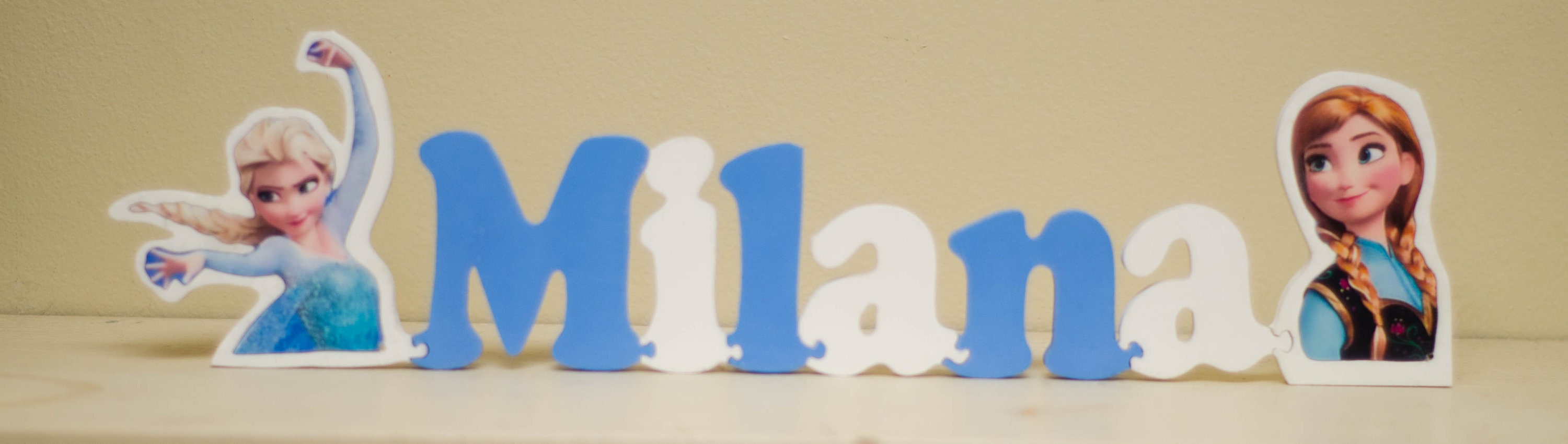 Frozen Name Centerpiece Made From Wood and Puzzle - Etsy